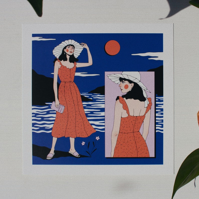 Beach Day Square Print - Etsy