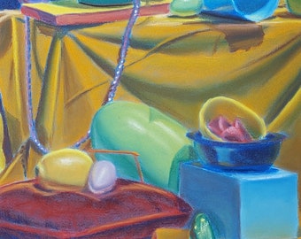 Original Chalk Pastel Still Life - Etsy