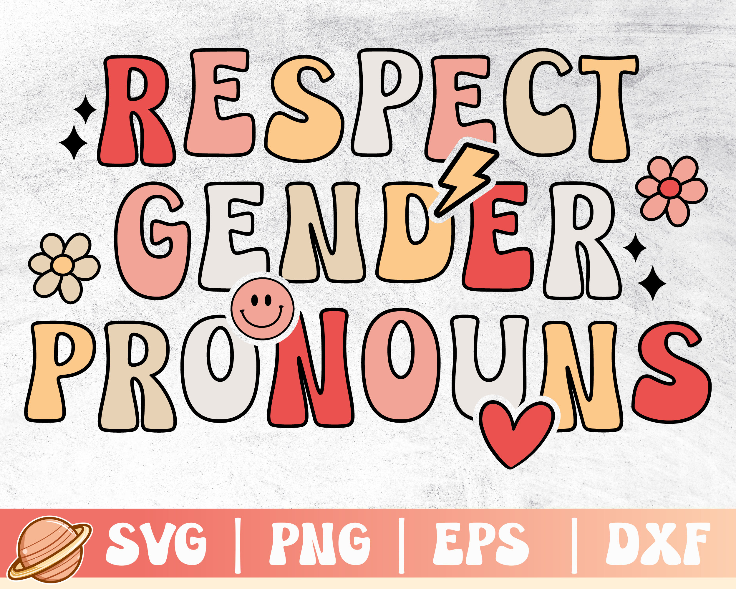 Respect Gender Pronouns Svg | Pride Svg | Pride Month Svg | Respect ...
