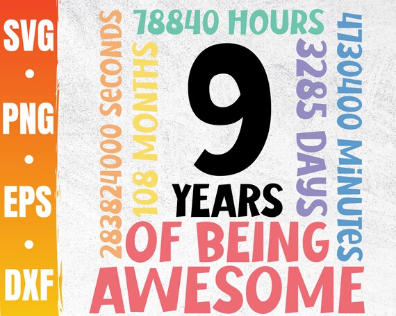 9th Birthday Svg 9 Years Old Birthday Party Cricut File | Etsy