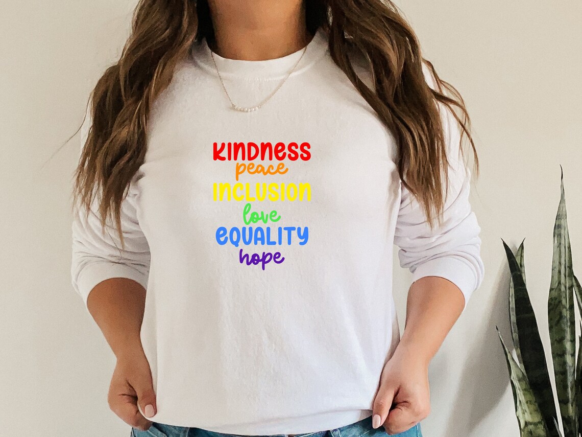 Kindness Peace Inclusion Love Equality Hope Svg | Pride Month Svg | Gay ...