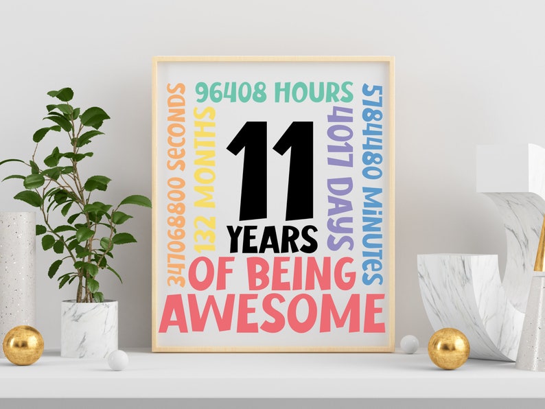 11th Birthday Svg | 11 Years Old Birthday Party Cricut File | Happy ...