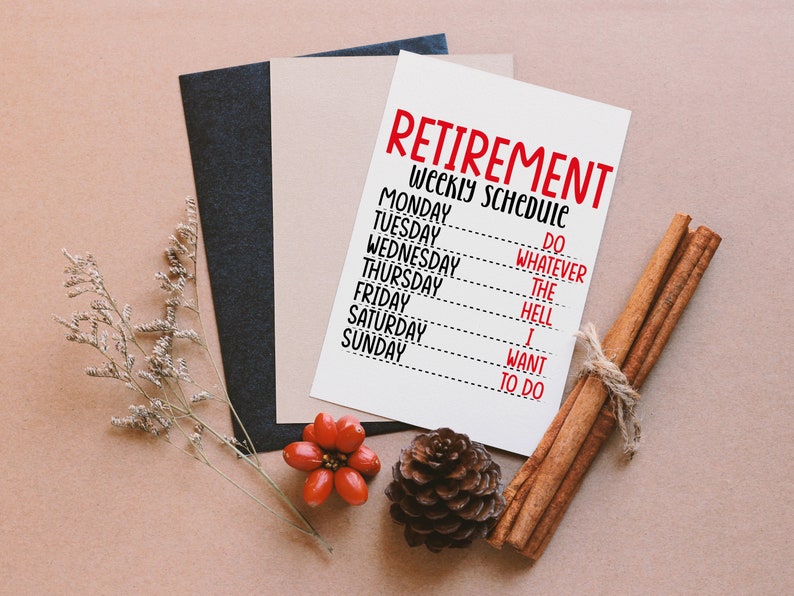 Retirement 2022 Weekly Schedule Svg Retired in 2022 PNG - Etsy