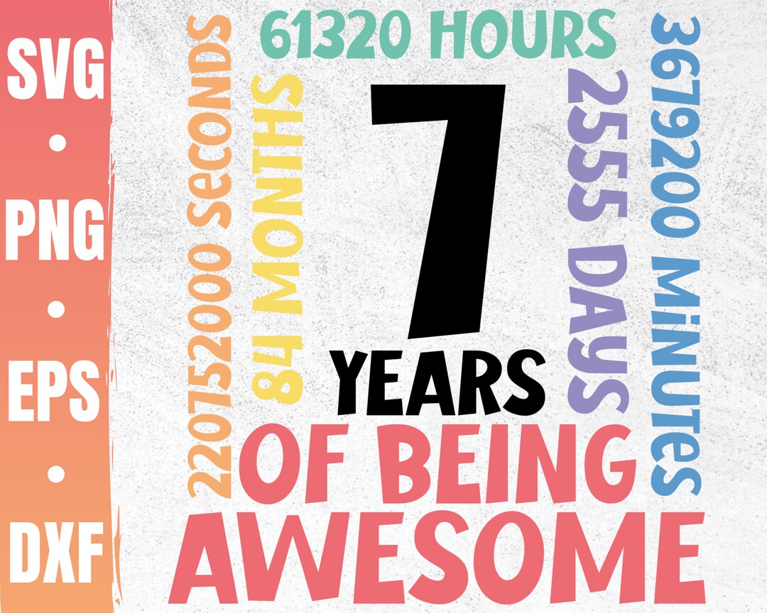 7th Birthday Svg | 7 Years Old Birthday Party Cricut File | Happy 7th ...