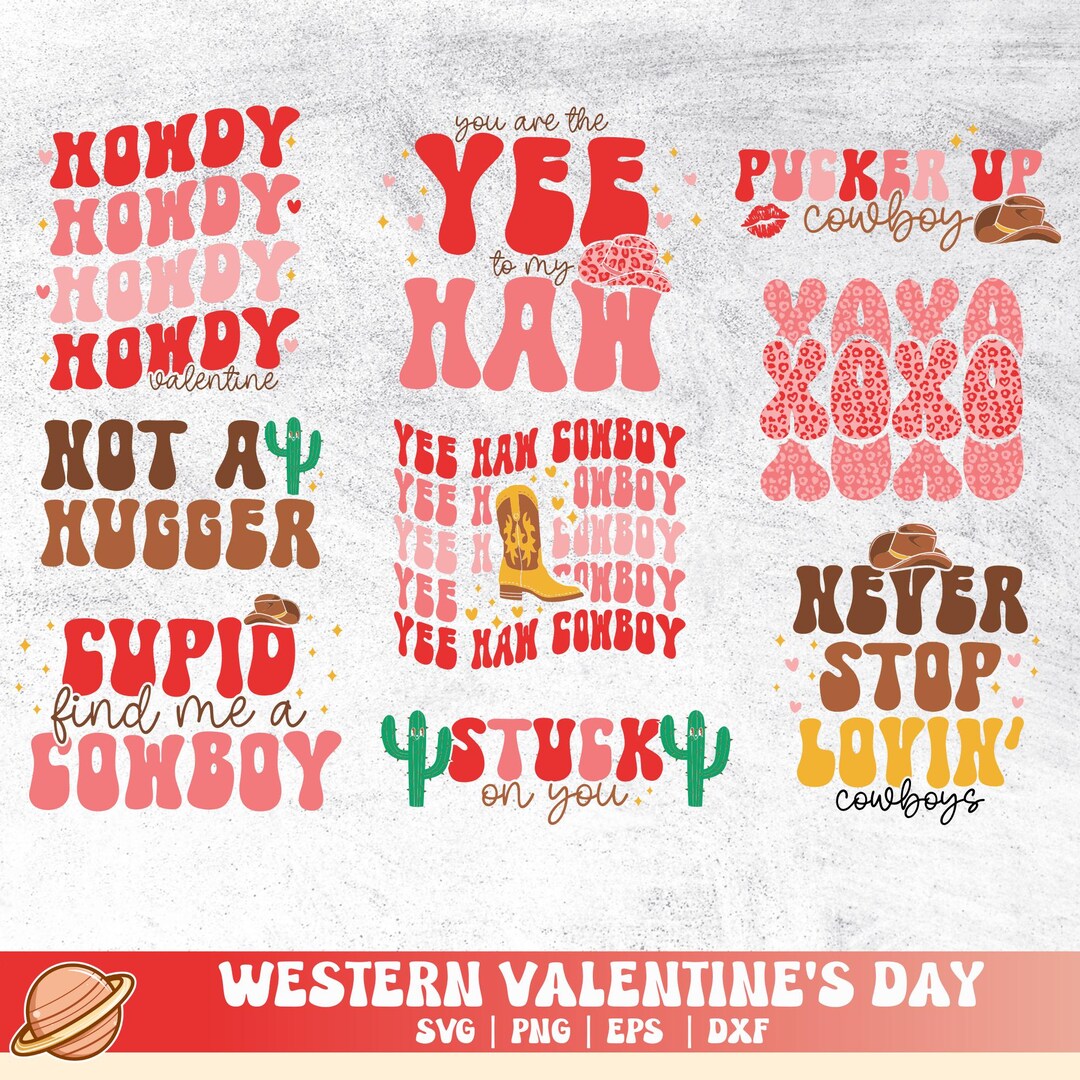 Western Valentine Bundle Svg | Cowboy Valentine Svg Bundle | Howdy ...