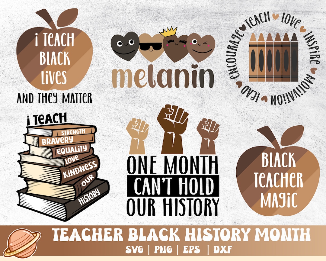 Black Teacher Svg Black Educator Svg Bundle Black History Teacher Png I ...
