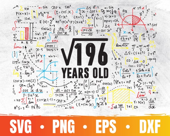 Square Root of 196 14th Birthday Svg 14 Years Old Png - Etsy