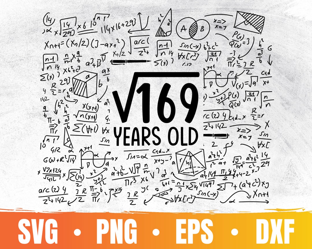 13th Birthday Svg | Square Root of 169 | 13 Years Old Png | Birthday ...