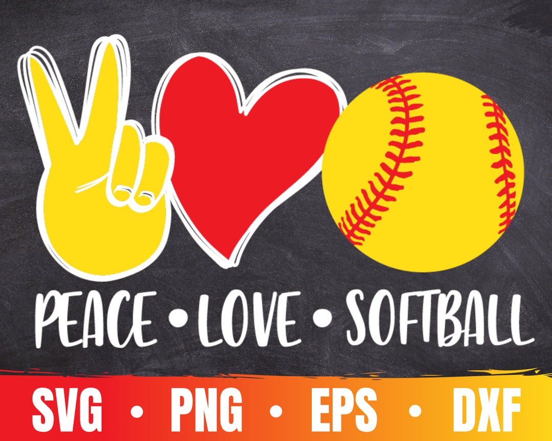 Peace Love Softball SVG | Softball SVG | Commercial Use & Digital ...