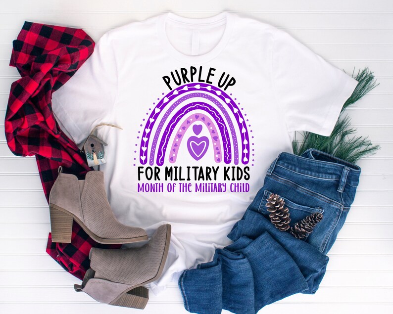 Purple up for Military Kids Svg | Military Child Month Awareness Cricut ...