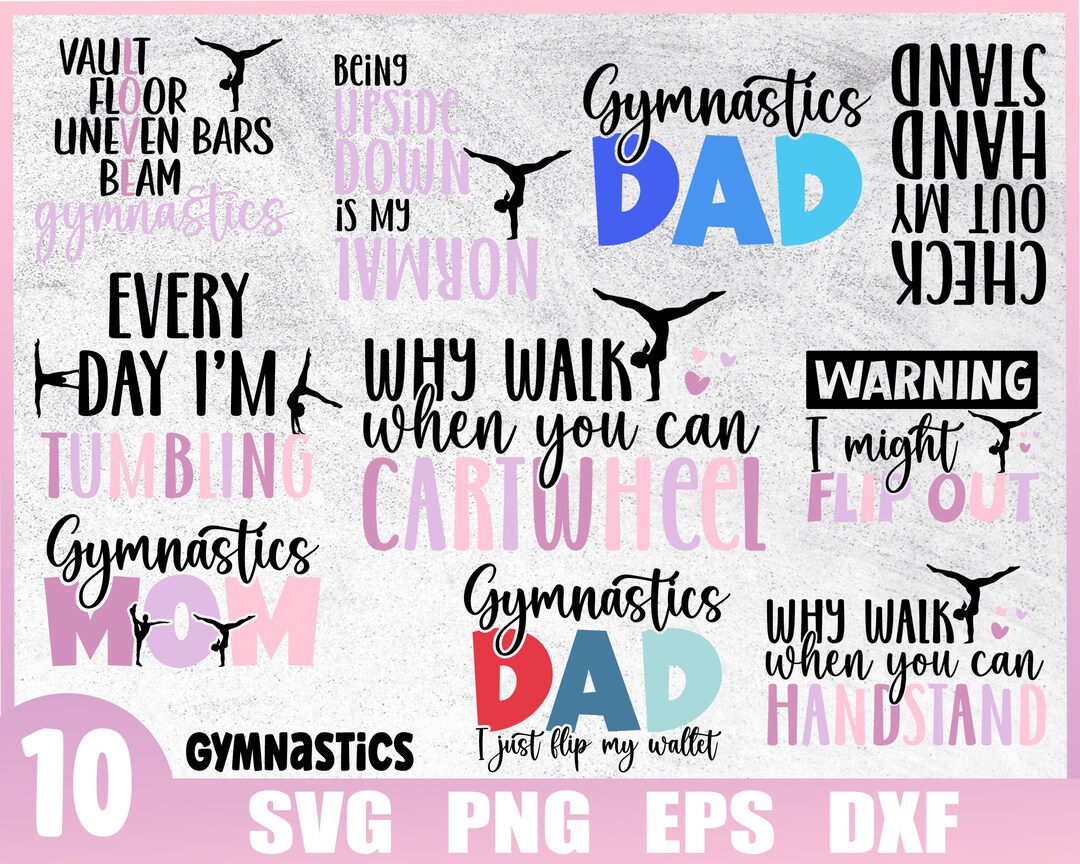 Gymnastics Svg Bundle | Gymnast Lover Svg | Tumbling Svg | Ballerina ...