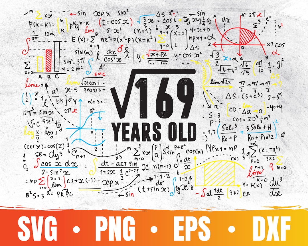 Square Root of 169 | 13th Birthday Svg | 13 Years Old Png | Birthday ...