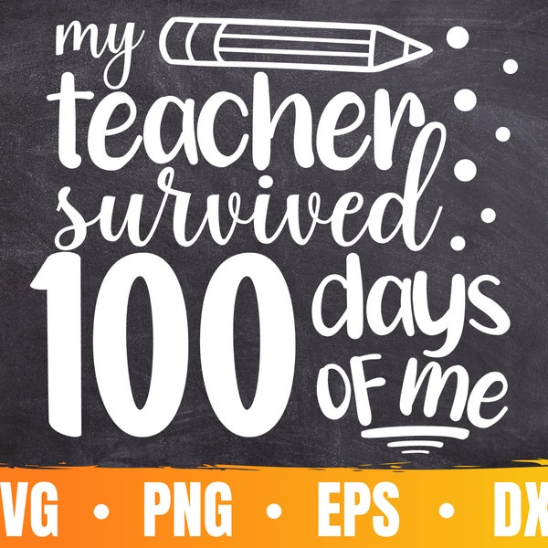 My Students Survived 100 Days of Me Svg - Etsy