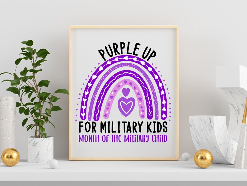 Purple up for Military Kids Svg | Military Child Month Awareness Cricut ...