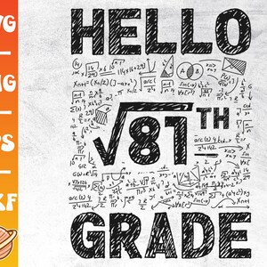 Hello Ninth Grade Svg | Square Root of 81 Svg | First Day of School ...