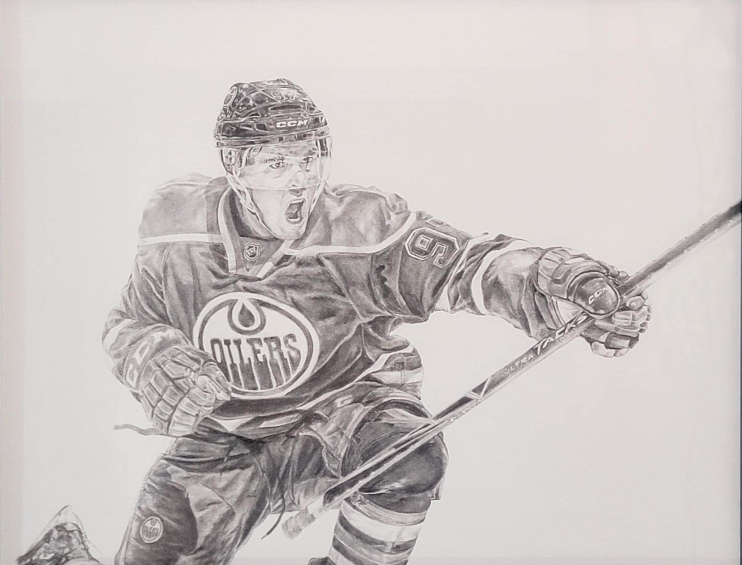 Connor Mcdavid Edmonton Oilers 97| Pencil Drawing of EA Sports NHL 18 ...