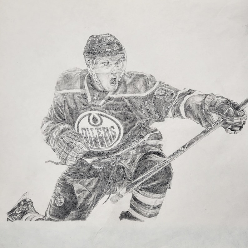 Connor Mcdavid Edmonton Oilers 97| Pencil Drawing of EA Sports NHL 18 ...
