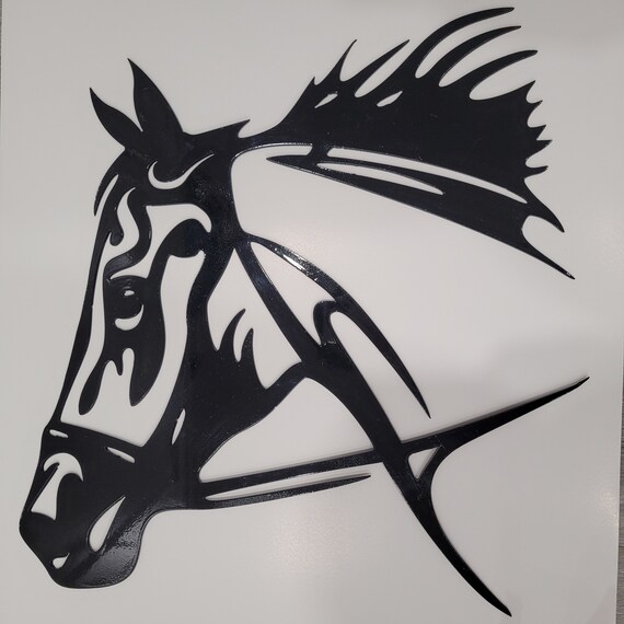 Black Horse Head Profile