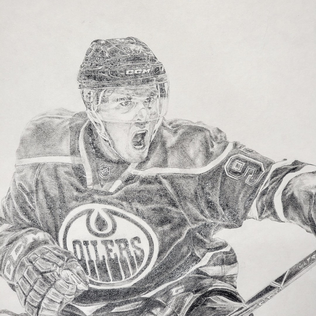 Connor Mcdavid Edmonton Oilers 97 Pencil Drawing of EA Sports - Etsy