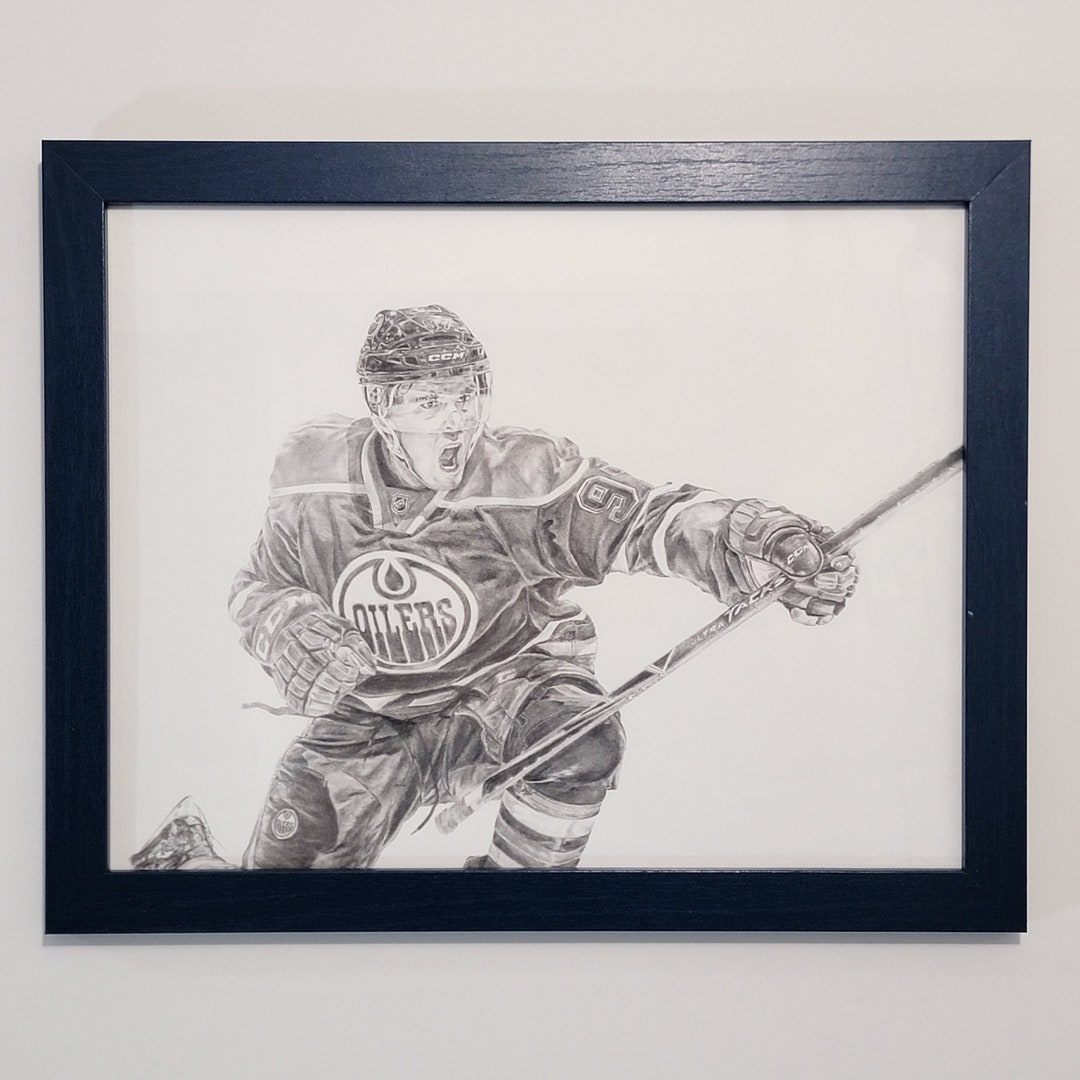 Connor Mcdavid Edmonton Oilers 97 Pencil Drawing of EA Sports NHL 18 ...