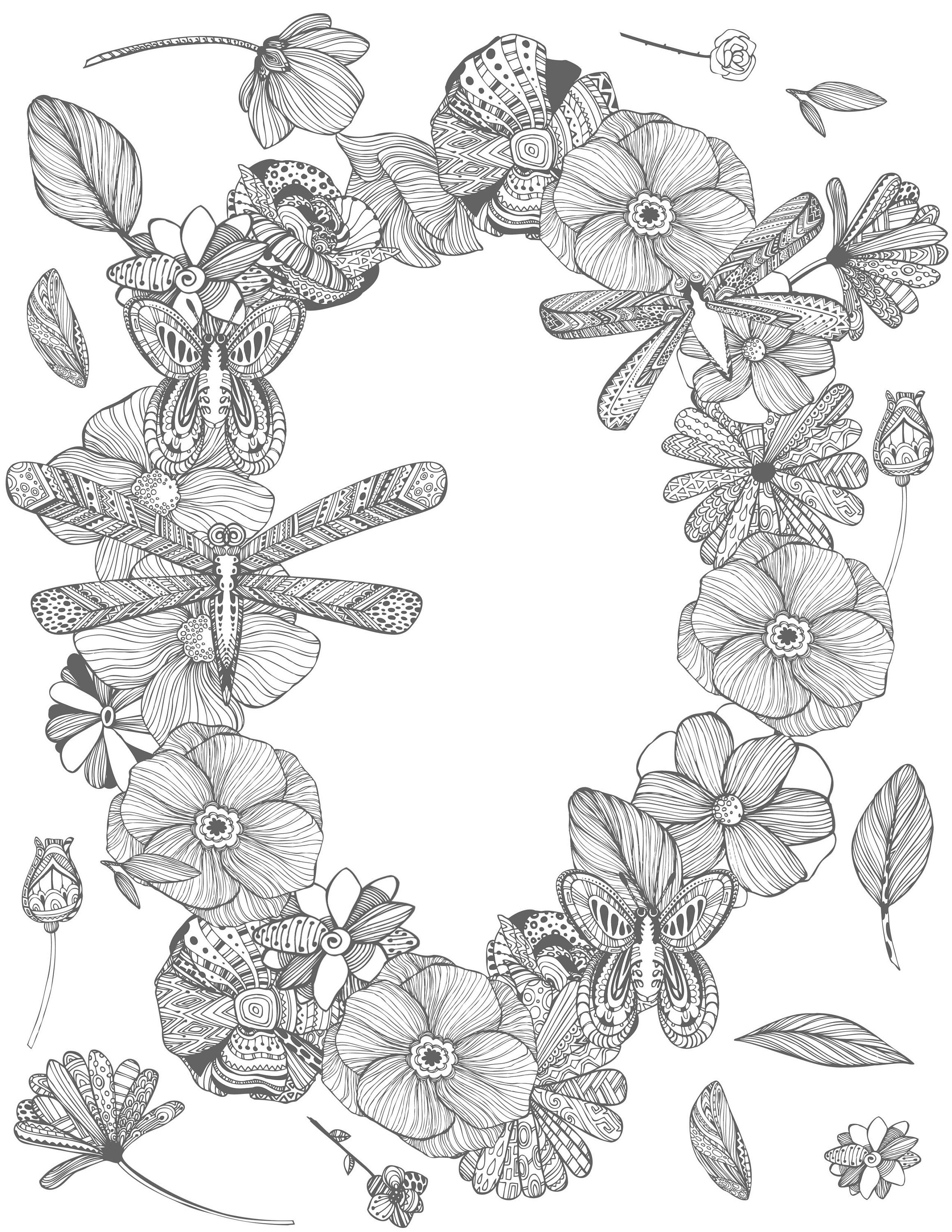 Coloring Page - Butterflies - Flowers - Intricate - Etsy