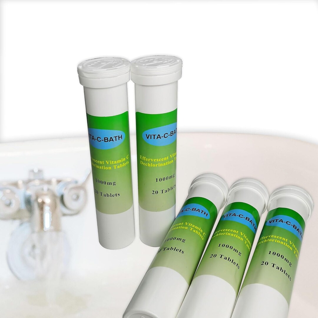 BATH Effervescent Tablets 1000mg VC Dechlorination for Bath, Rellef Dry ...