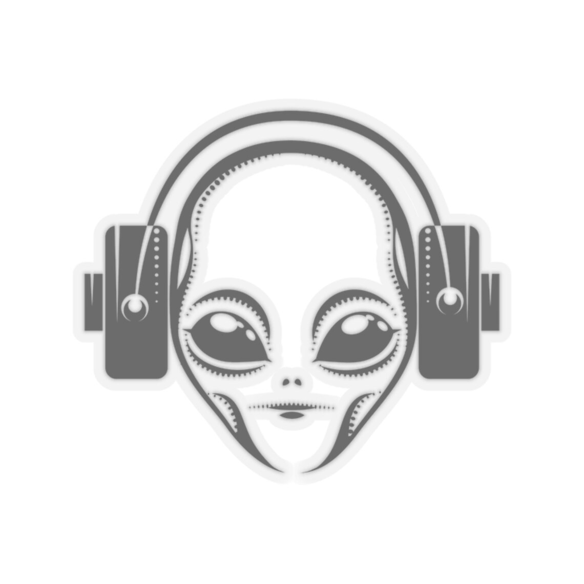 Alien With Headphones Sticker - Etsy