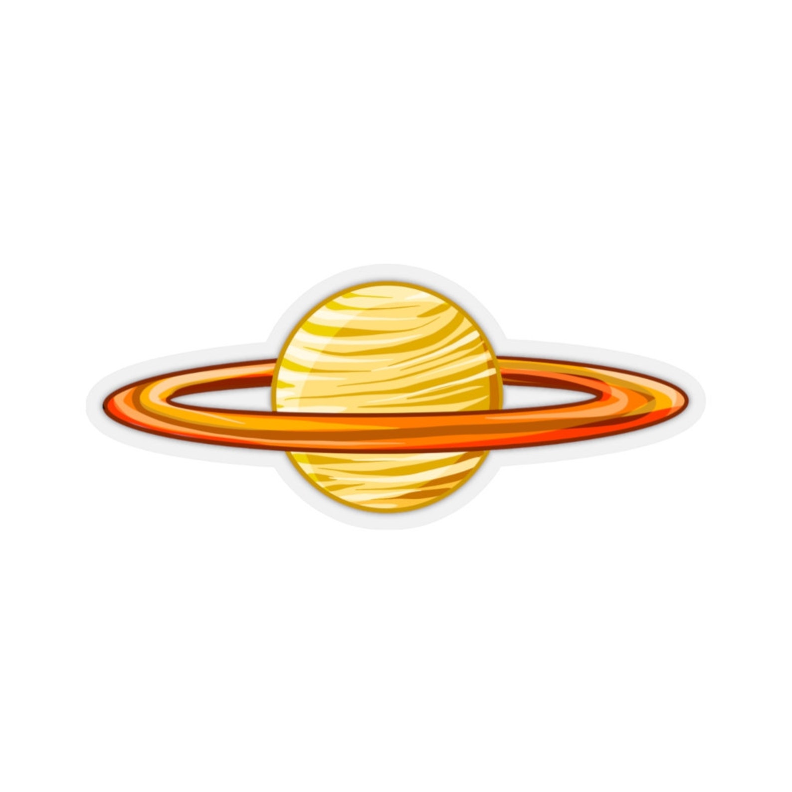 Yellow Saturn Sticker | Etsy
