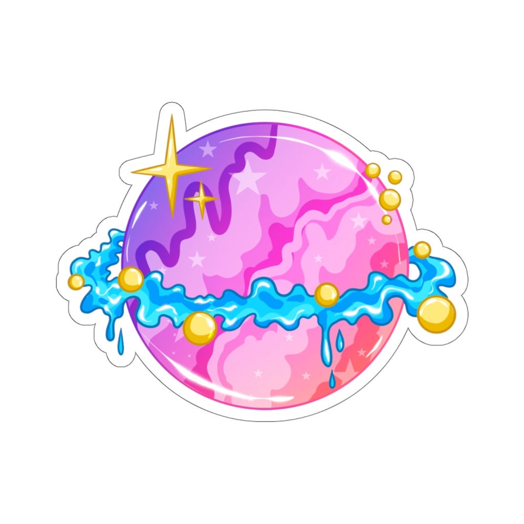 Rainbow Ice-cream Planet Sticker | Etsy