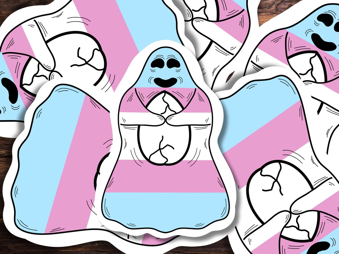 Trans Cracked Egg Pride Flag Ghost Series Sticker - Etsy