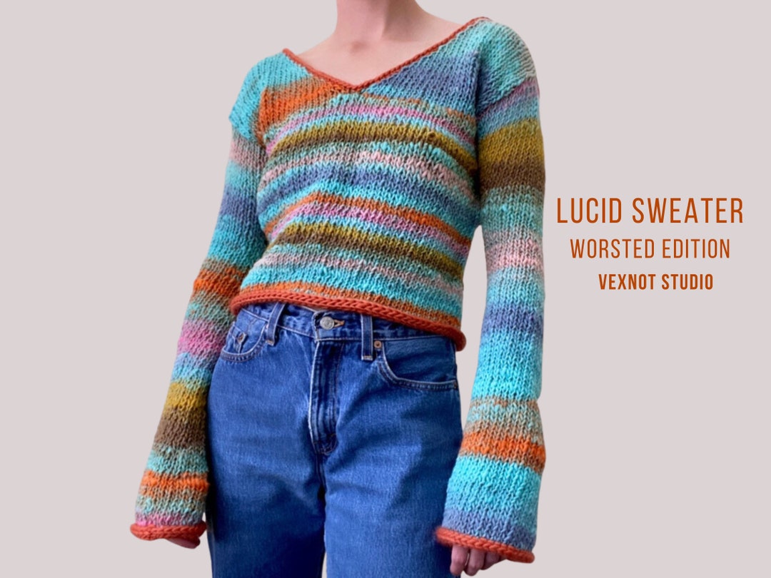 Knitting Pattern lucid Sweater worsted Edition PDF Pattern sizes XS-5XL ...