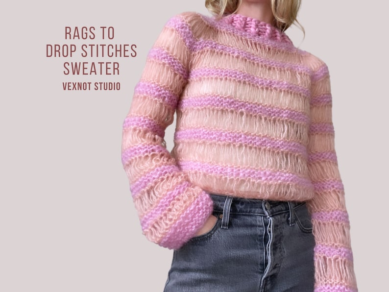 Knitting Pattern "rags to Drop Stitches Sweater" PDF Pattern [sizes XS ...