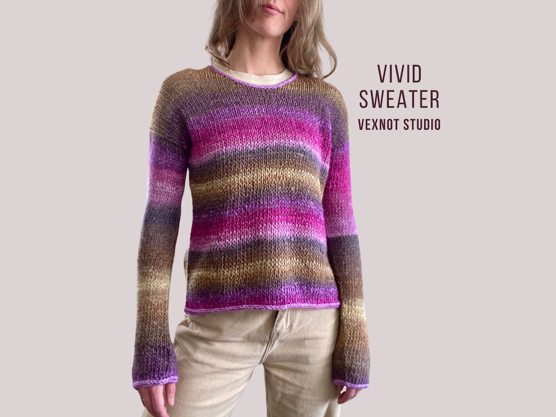 Knitting Pattern "vivid Sweater" PDF Pattern [sizes XS-5XL] - Etsy