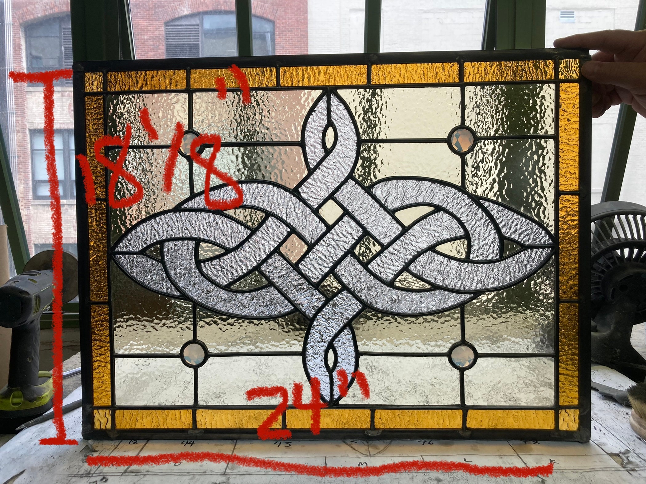 Celtic Knot Stained Glass Window - Etsy