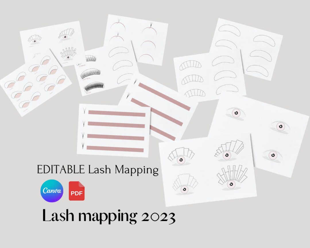 Lash Mapping Sheets, Lash Mapping Templates, Eyelash Extensions ...