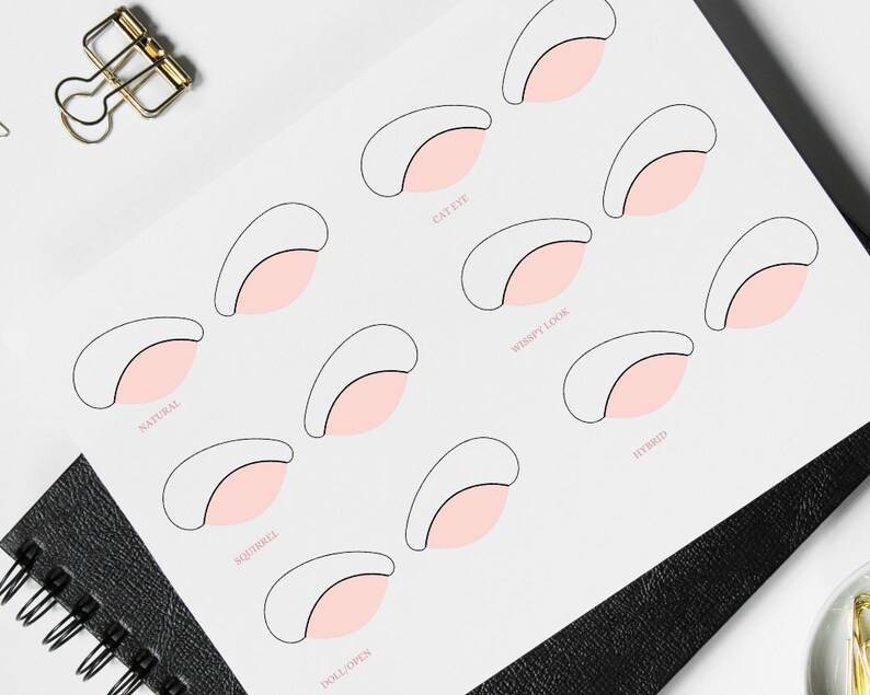 Lash Mapping Sheets, Lash Mapping Templates, Eyelash Extensions ...