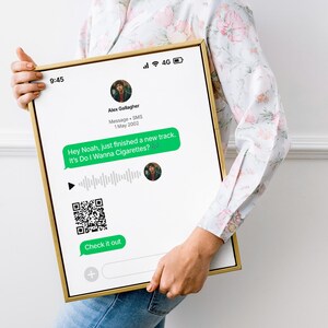 Custom Song Message Poster – Personalized Indie Rock Wall Art With QR ...