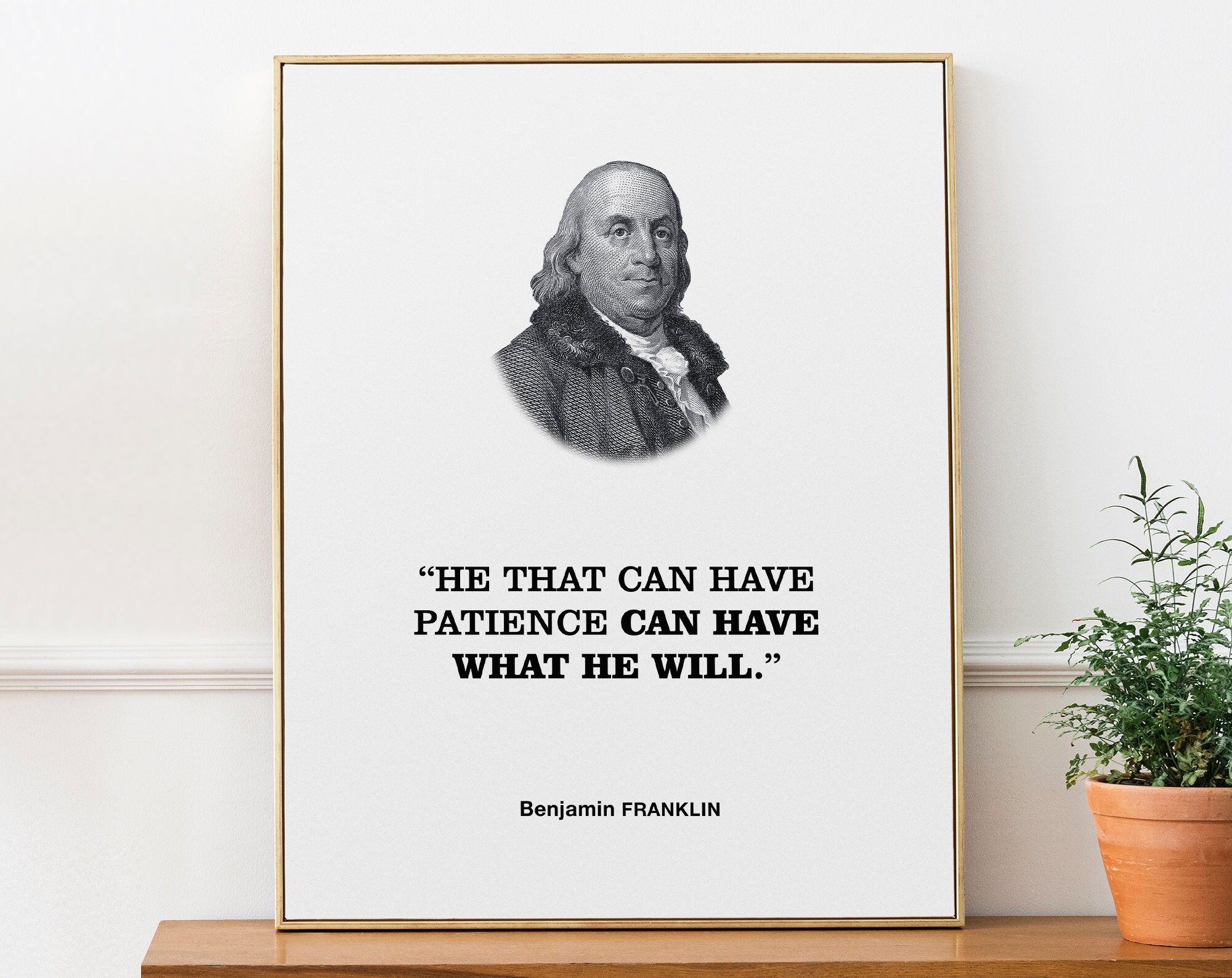 Benjamin Franklin Motivating Quote Wall Art Print Poster - Etsy