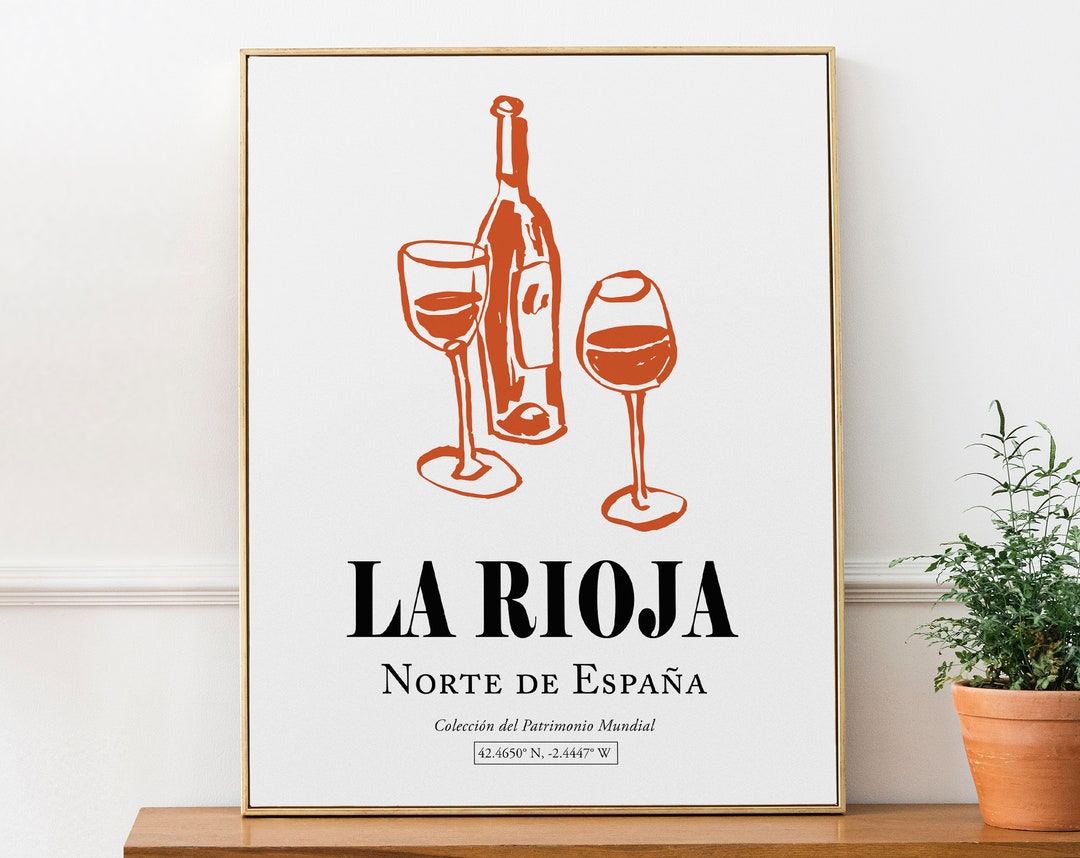 La Rioja Northern Spain, Red Wine Bottle With Glasses, Minimalistic ...