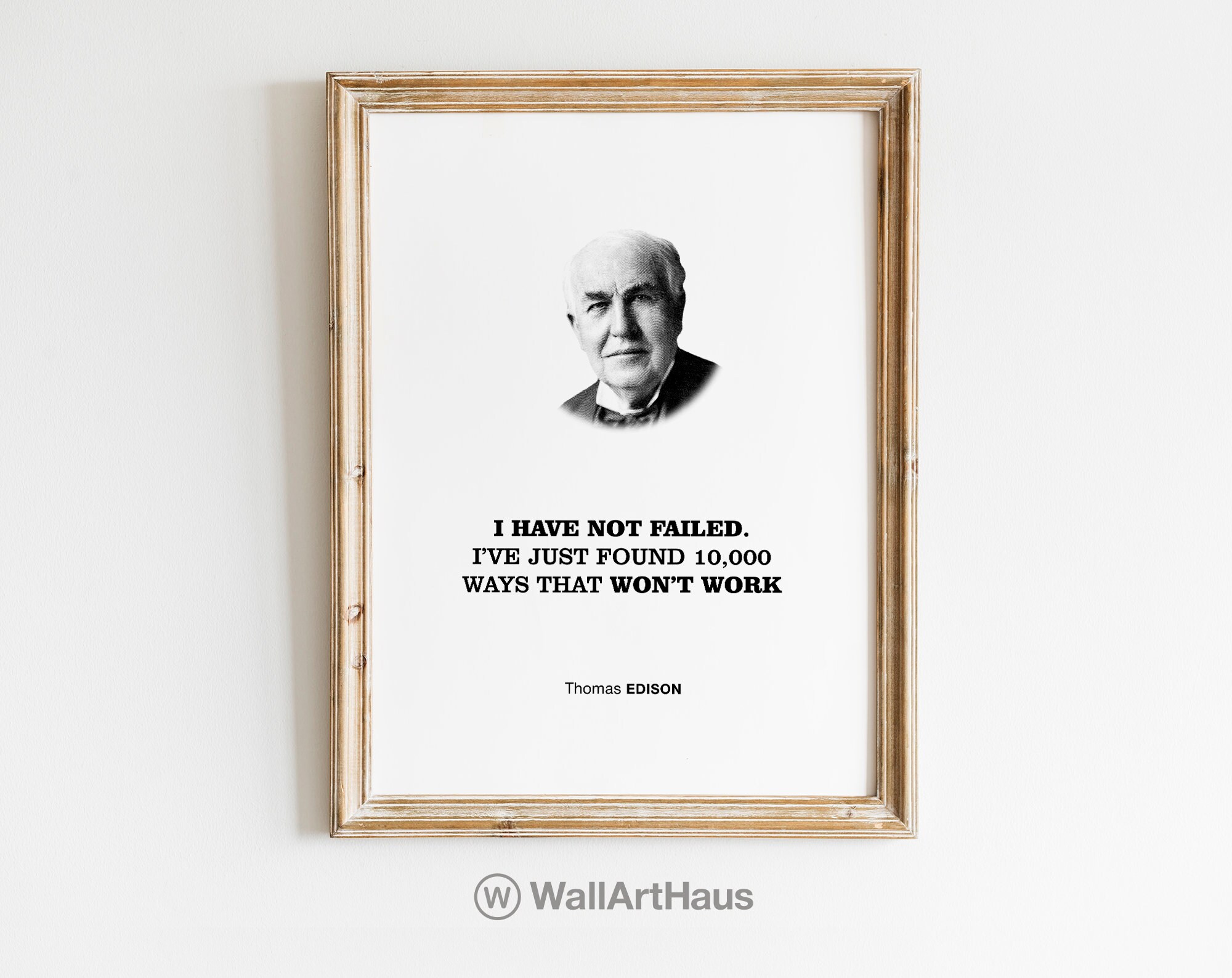 Thomas Edison Motivation Quote Print Poster 'I Have Not - Etsy