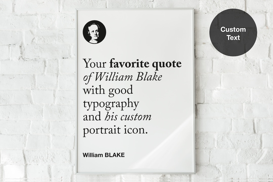 Custom William Blake Motivational Quote Wall Decor Print Poster ...