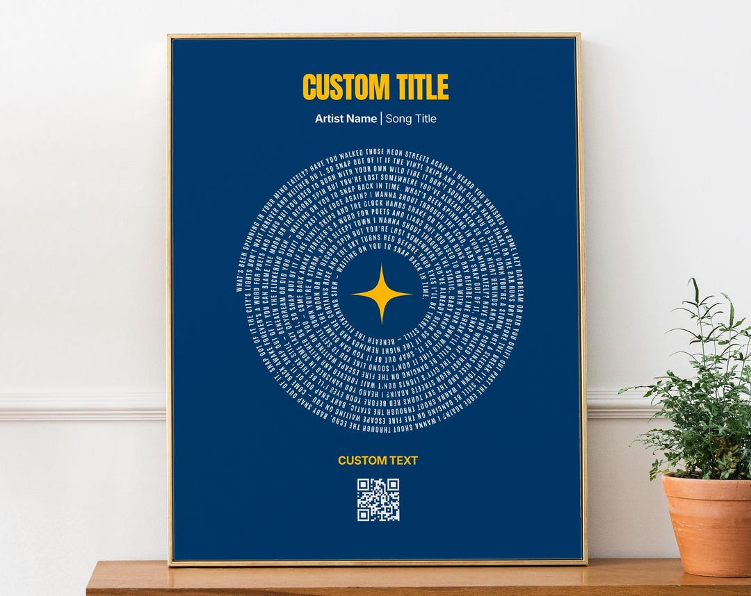 Personalized Song Lyrics Print, Custom Song Lyrics, Guitar Player Gift ...
