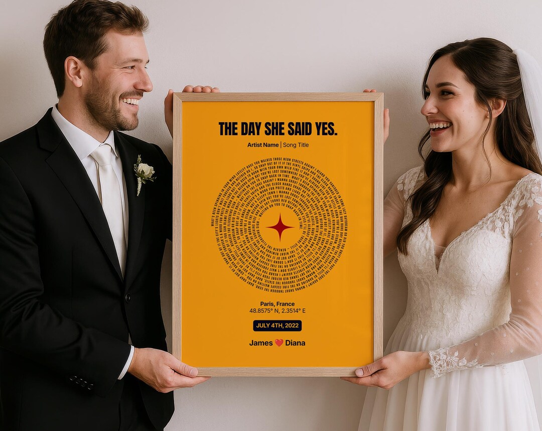Personalized Song Lyrics Print, LP Song Lyrics, Custom Lyric Poster ...