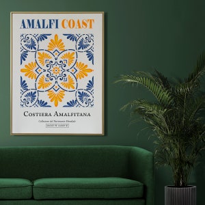 Amalfi Coast, Italy Traditional Mediterranean Blue and Yellow Tile ...