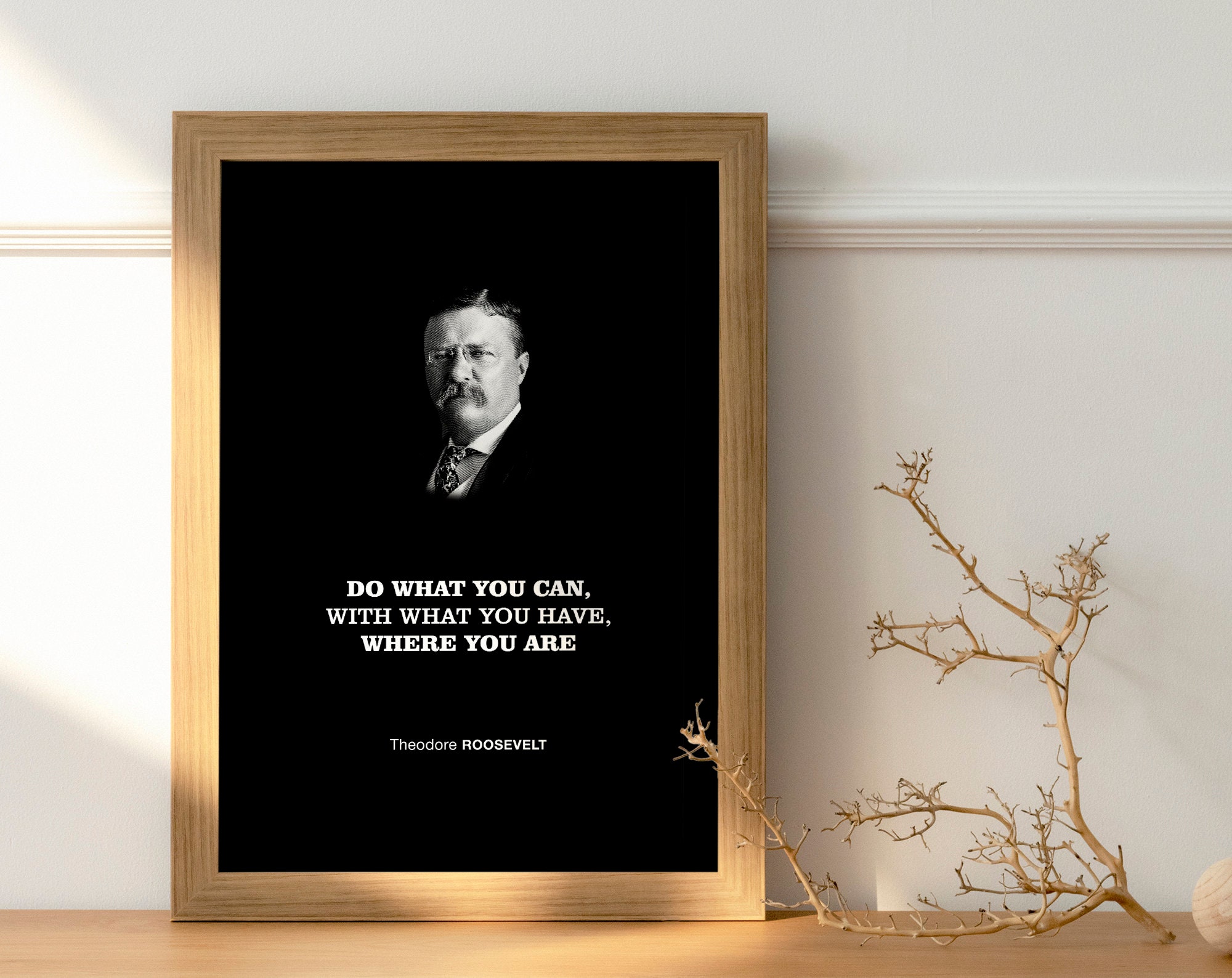 Theodore Roosevelt Motivational Quote Wall Art Print Poster | Etsy