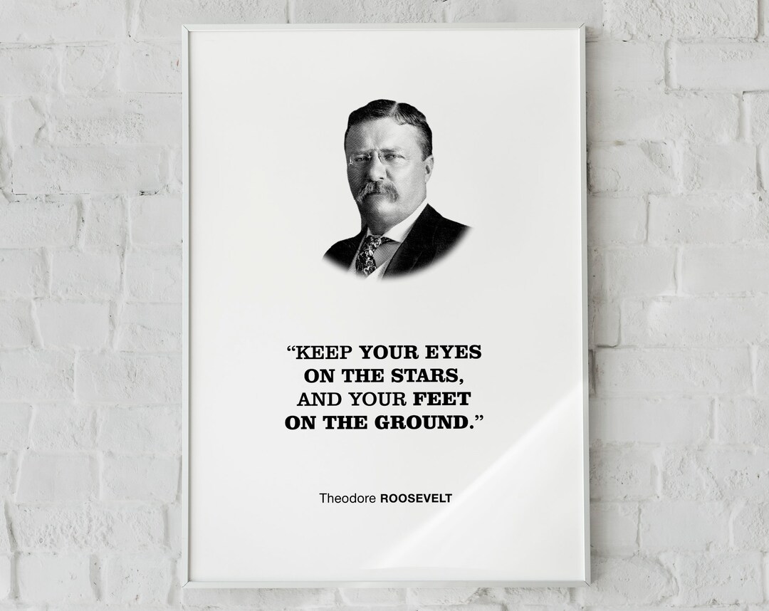 Quote Roosevelt Positive Thinking Quote Wall Decor Print Poster 'keep ...