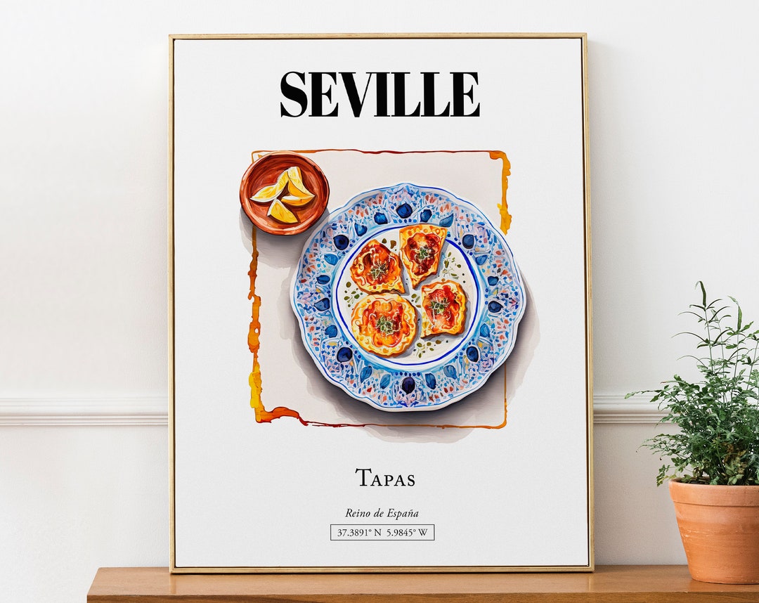 Seville, Andalusia, Spain, Tapas, Wall Art Print Poster, Spain Lover ...