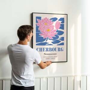 Cherbourg Normandy France Pink Flowers With Blue Leaves, Minimalistic ...