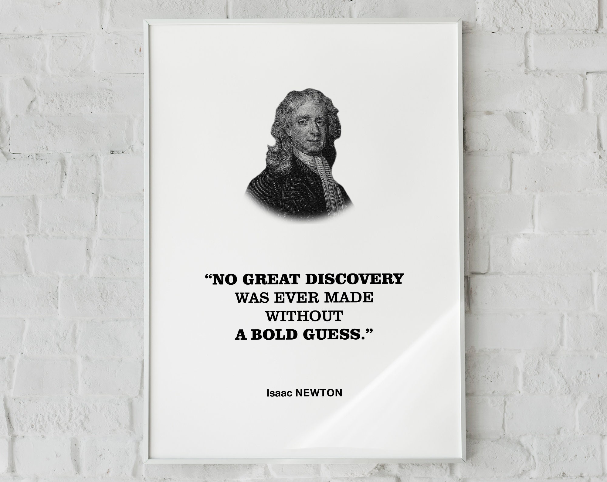 Isaac Newton Quote Wall Decor Print Poster 'no Great Discovery Was Ever ...