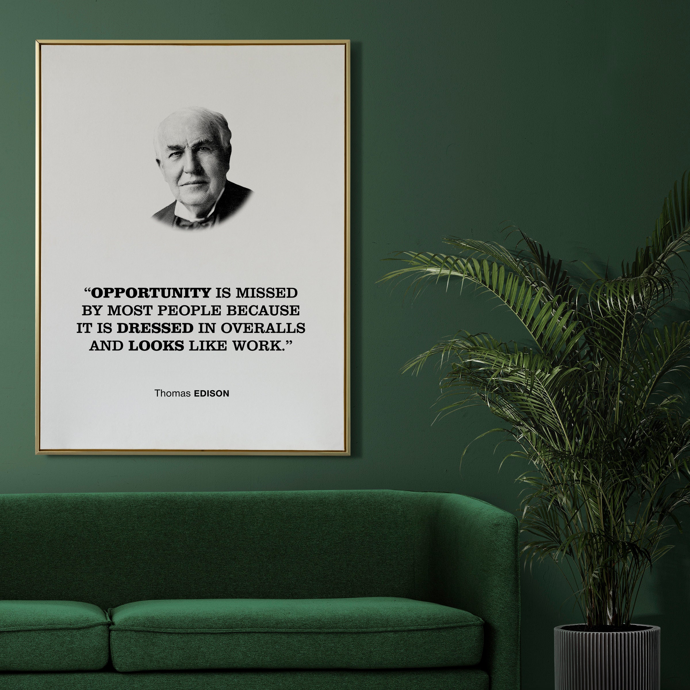 Thomas Edison Positive Thinking Quote Wall Decor Print Poster - Etsy